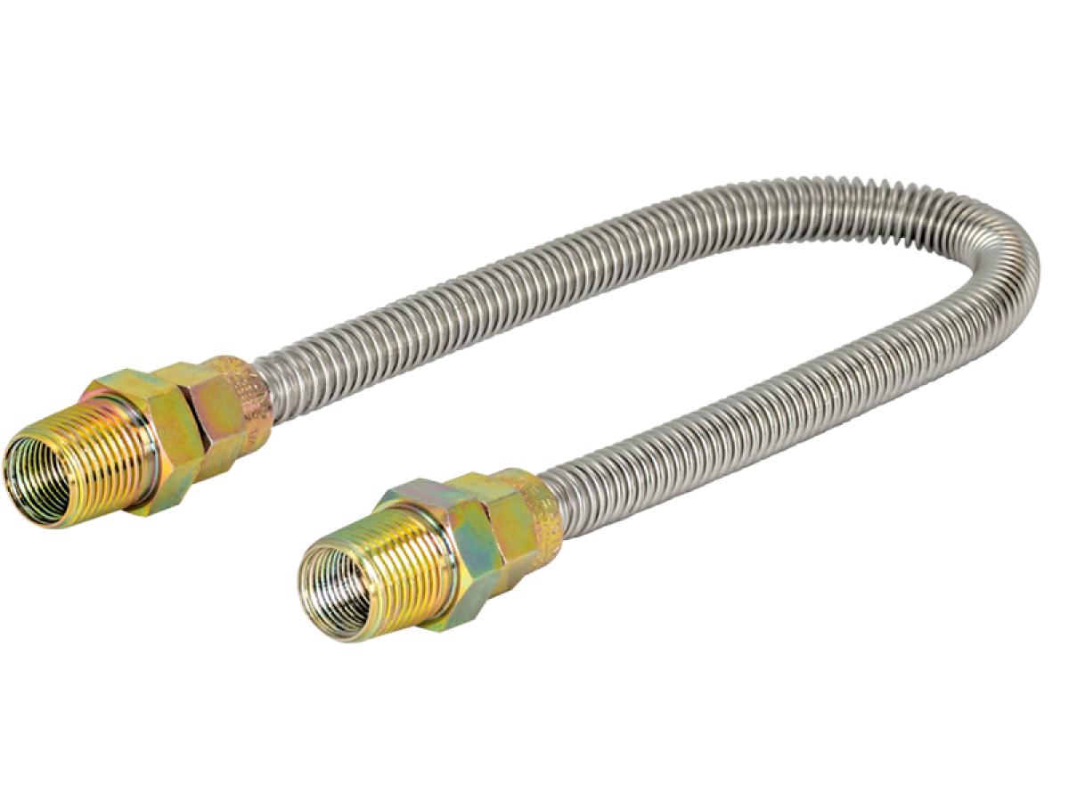 3/8 in. OD Stainless Steel Gas Connector - MIP x MIP | Eastman