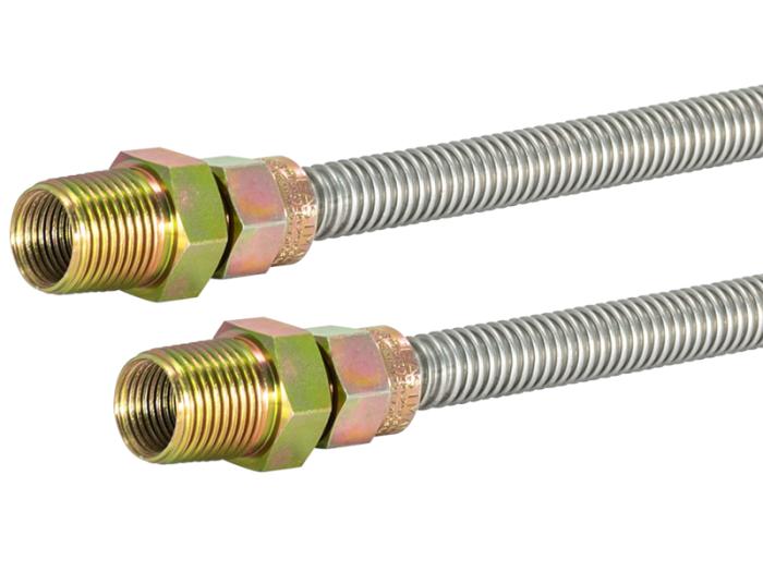 3/8 in. OD Stainless Steel Gas Connector - MIP x MIP | Eastman